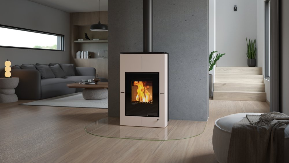 Krbová kamna AQUAFLAM VARIO ® SAPORO 11/7kW krémová, elektronická regulace